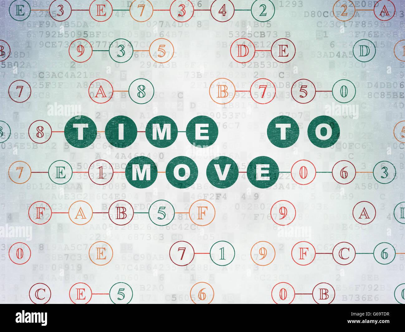 Timeline concept: Time to Move on Digital Data Paper background Stock ...
