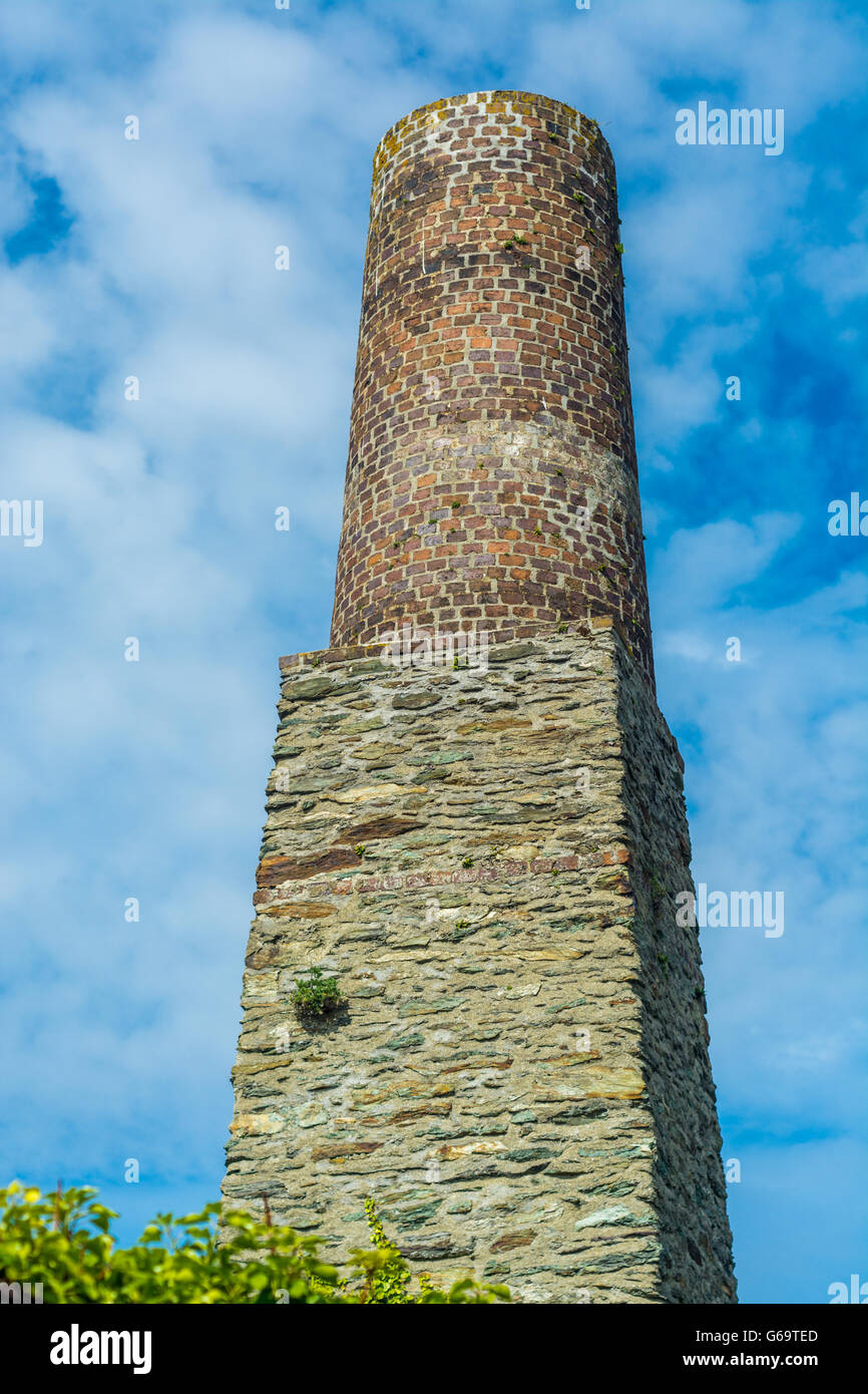 Chimney at Port Amlwch, Anglesey Stock Photo - Alamy