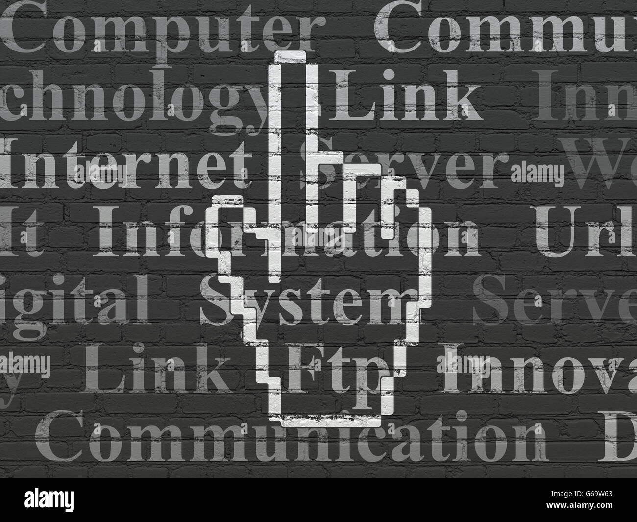 Web development concept: Mouse Cursor on wall background Stock Photo - Alamy