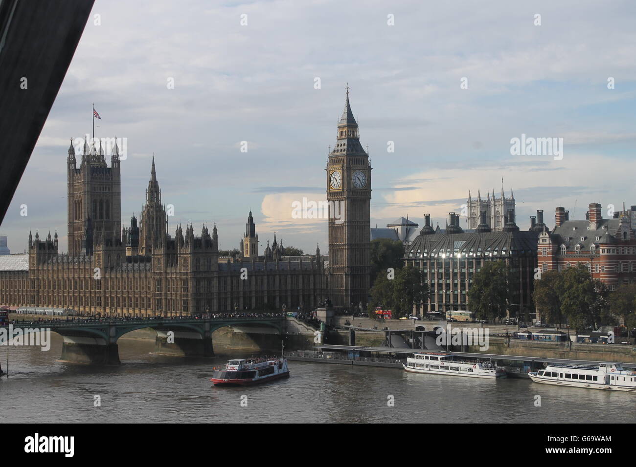 Big Ben, Houses of Parliament from the London Eye, River Thames ...