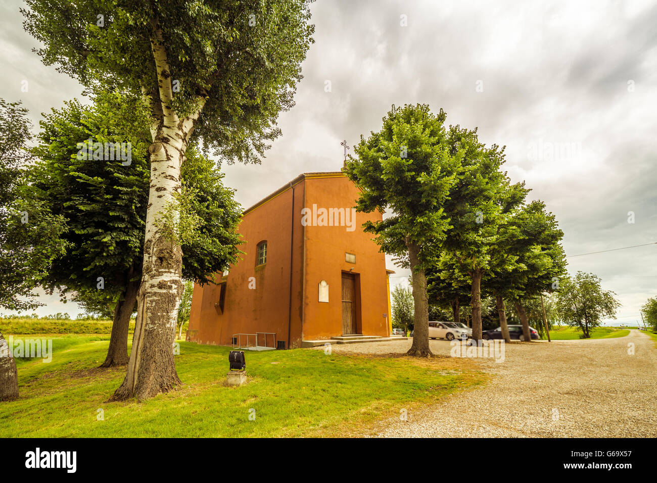 eighteenth-century church in the quiet green Italian countryside Stock ...