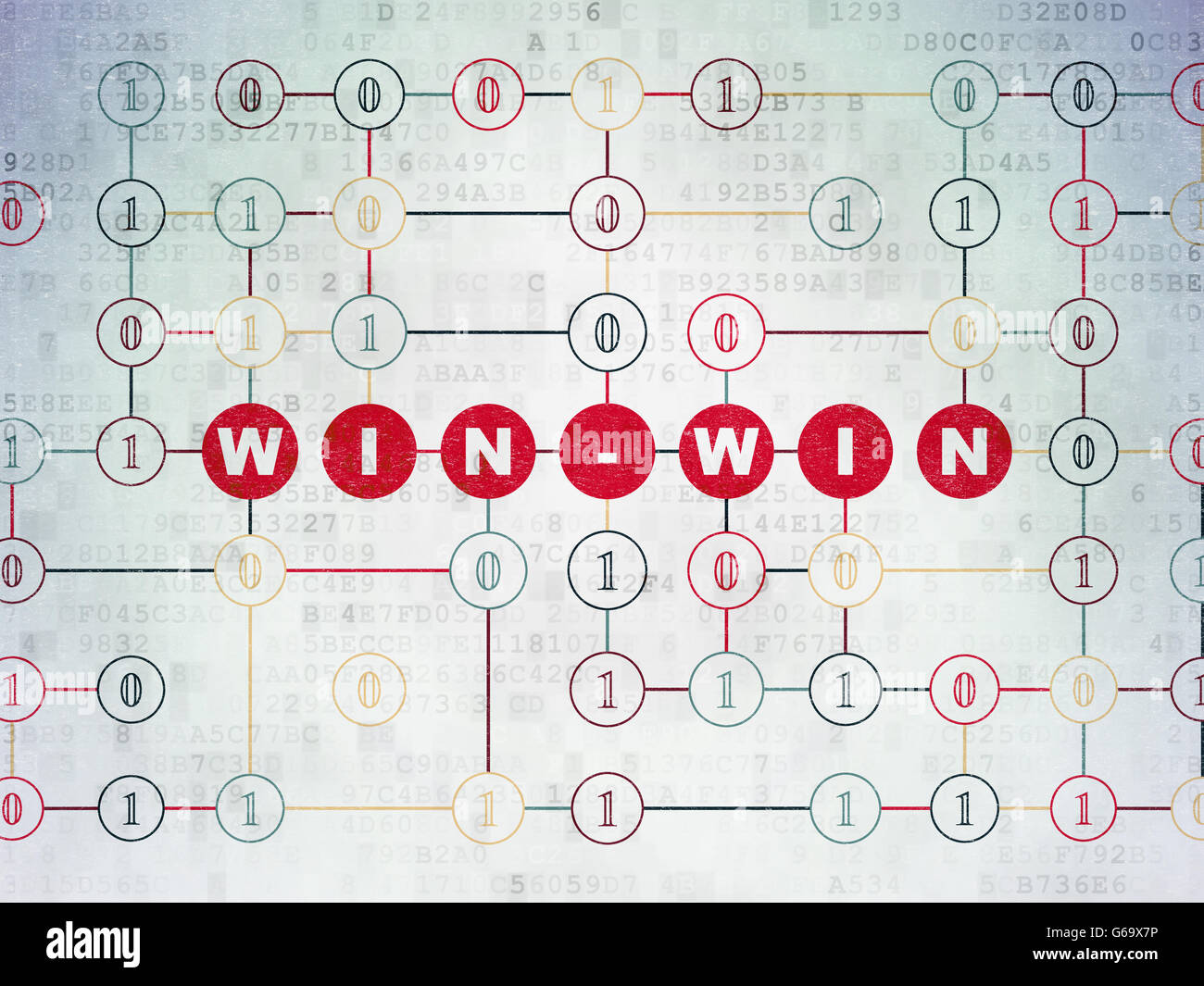 Finance concept: Win-Win on Digital Data Paper background Stock Photo ...