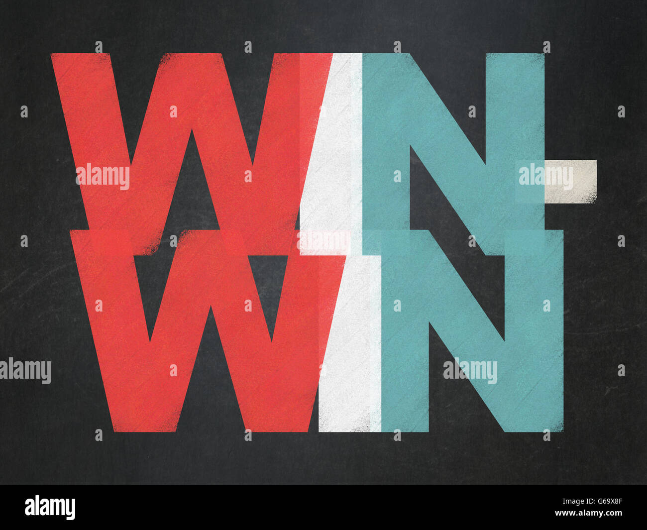 Finance concept: Win-Win on School board background Stock Photo - Alamy