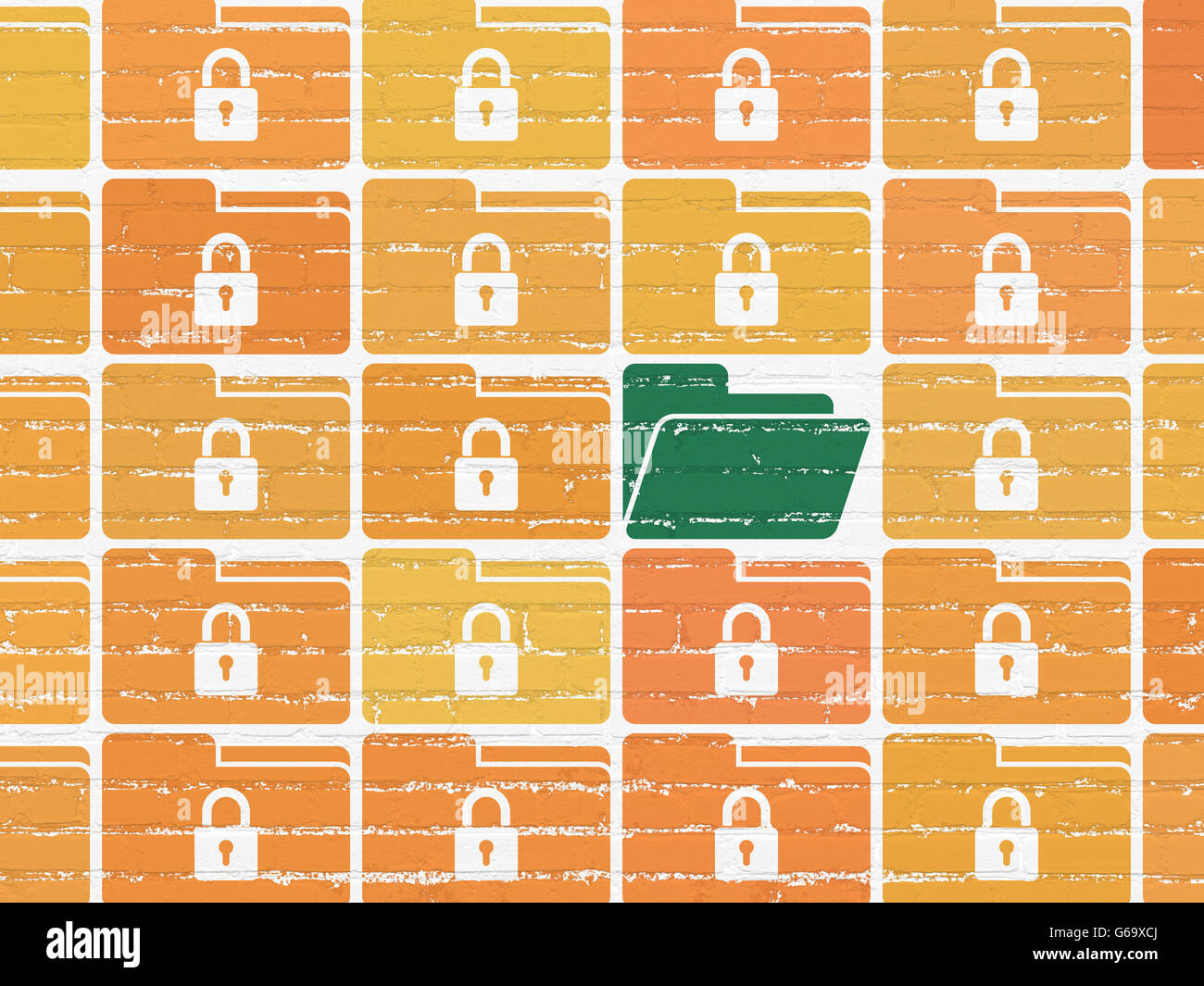 Finance concept: folder icon on wall background Stock Photo - Alamy