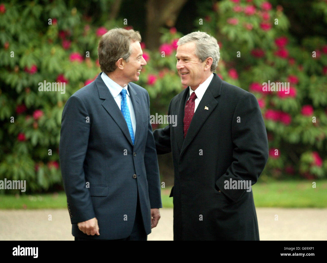 Us President George W Bush Is Welcomed To Hillsborough Castle High ...