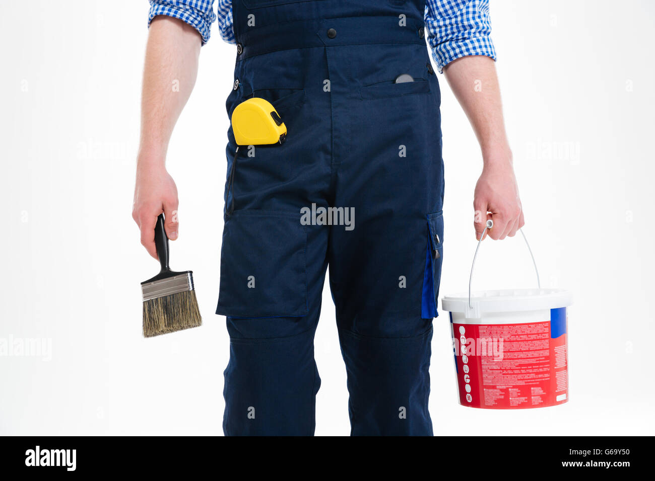 Happy man paint brush hi-res stock photography and images - Alamy