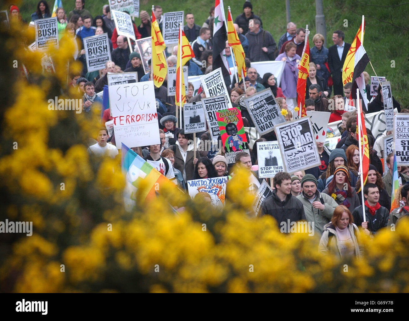 Anti war protest - Belfast Stock Photo - Alamy