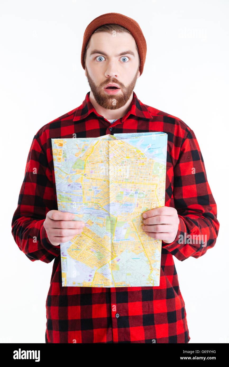 Confused man map hi-res stock photography and images - Alamy