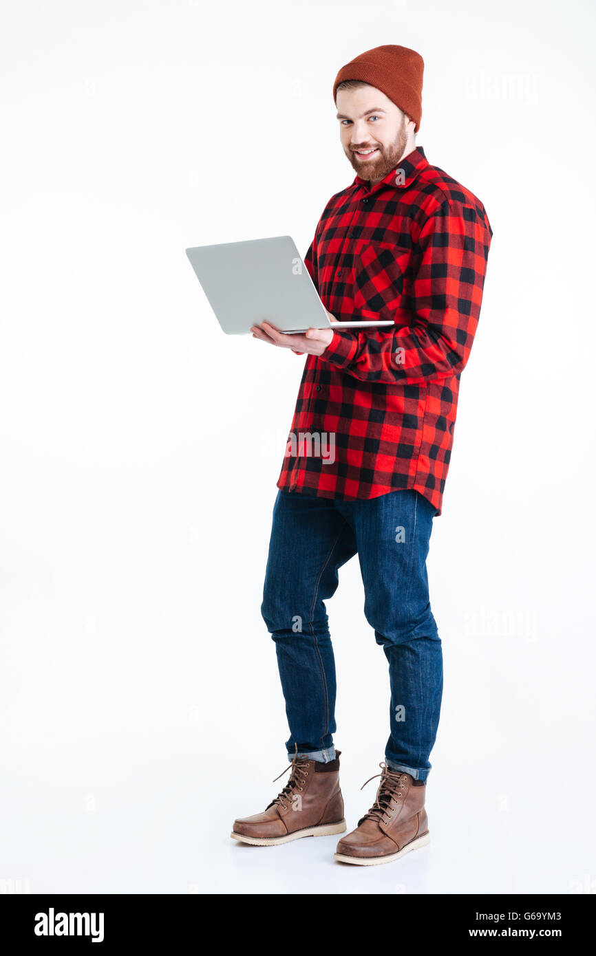 Happy bearded man in white hi-res stock photography and images - Alamy