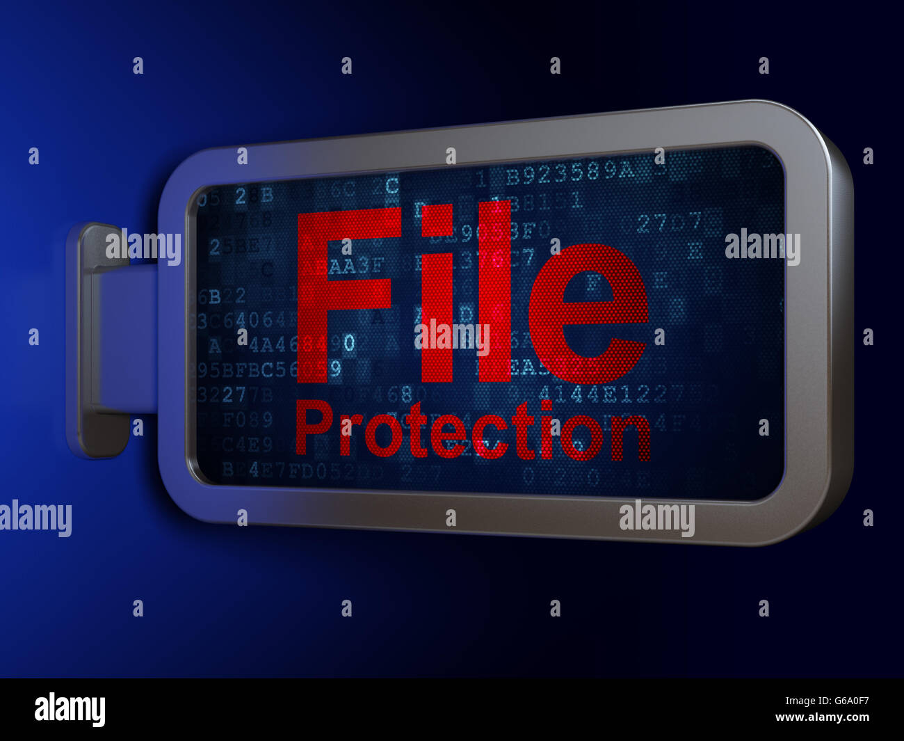 Safety concept: File Protection on billboard background Stock Photo - Alamy