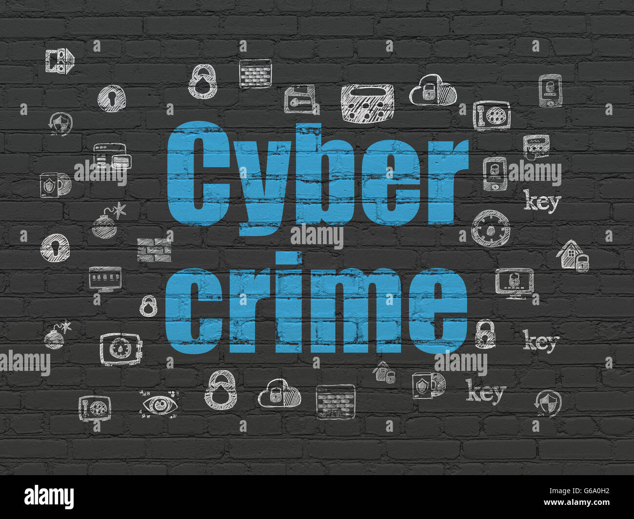 Privacy concept: Cyber Crime on wall background Stock Photo - Alamy
