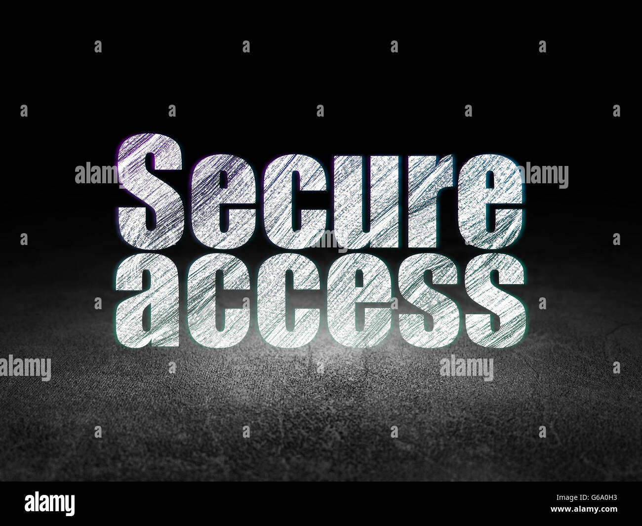 Safety concept: Secure Access in grunge dark room Stock Photo - Alamy