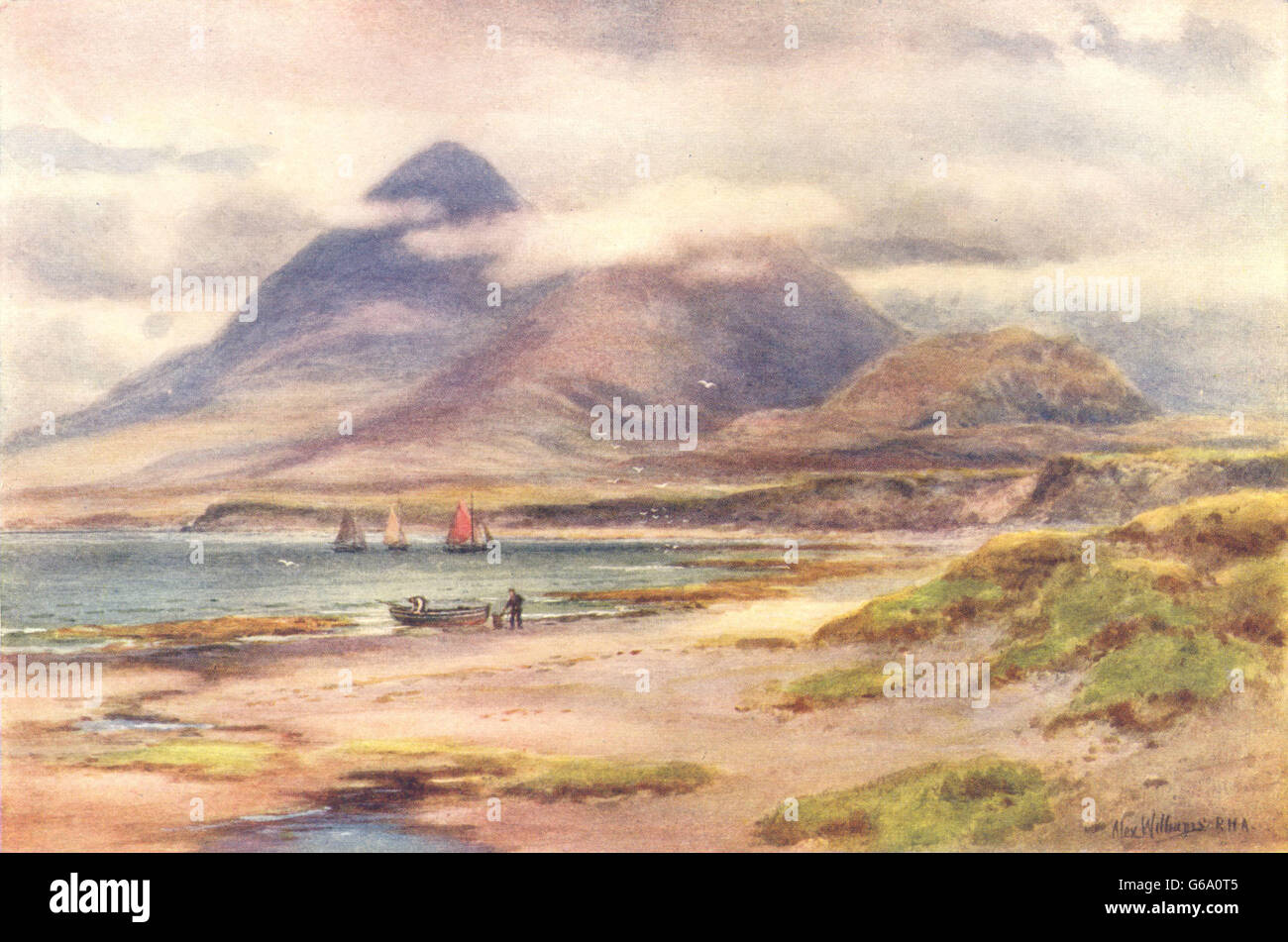 IRELAND: Connaught: Croagh Patrick, from Oldhead, Clew Bay. Sailing ...