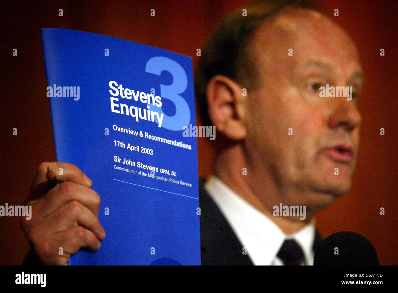 Sir John Stevens - Stevens Enquiry Stock Photo - Alamy