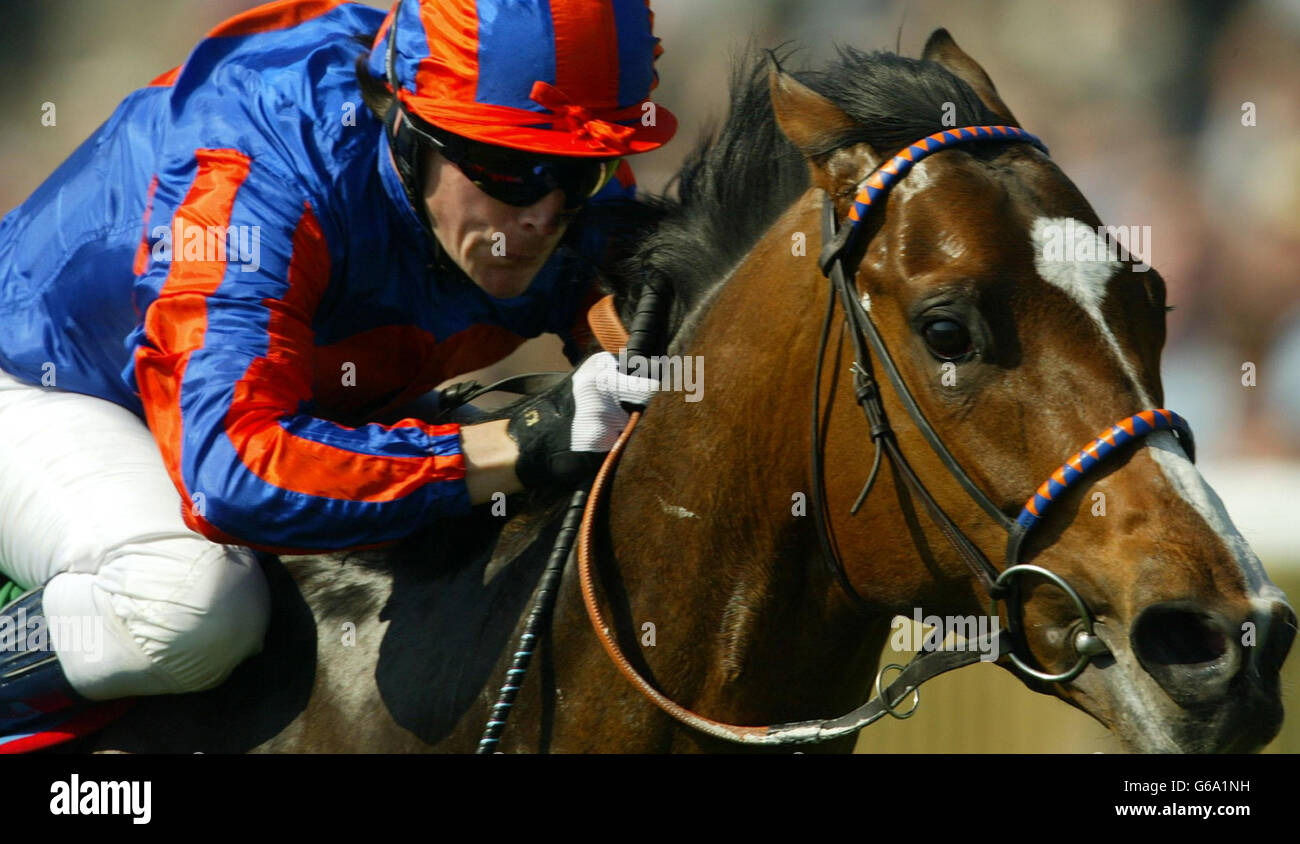 Jockey kieren fallon at the rowley mile racecourse hi-res stock ...