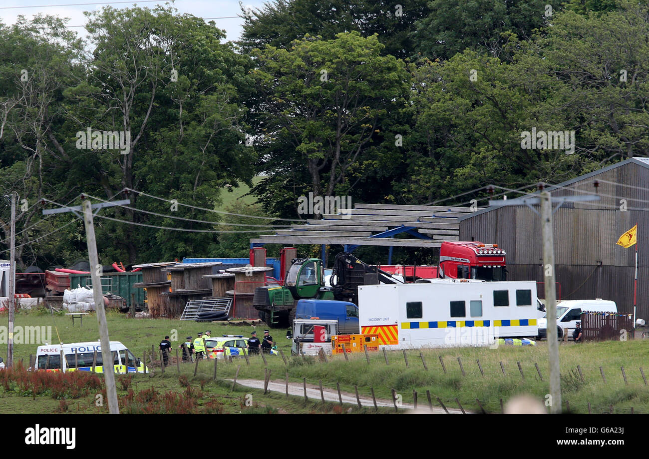 The scene where a father has been shot dead and his son wounded in a ...