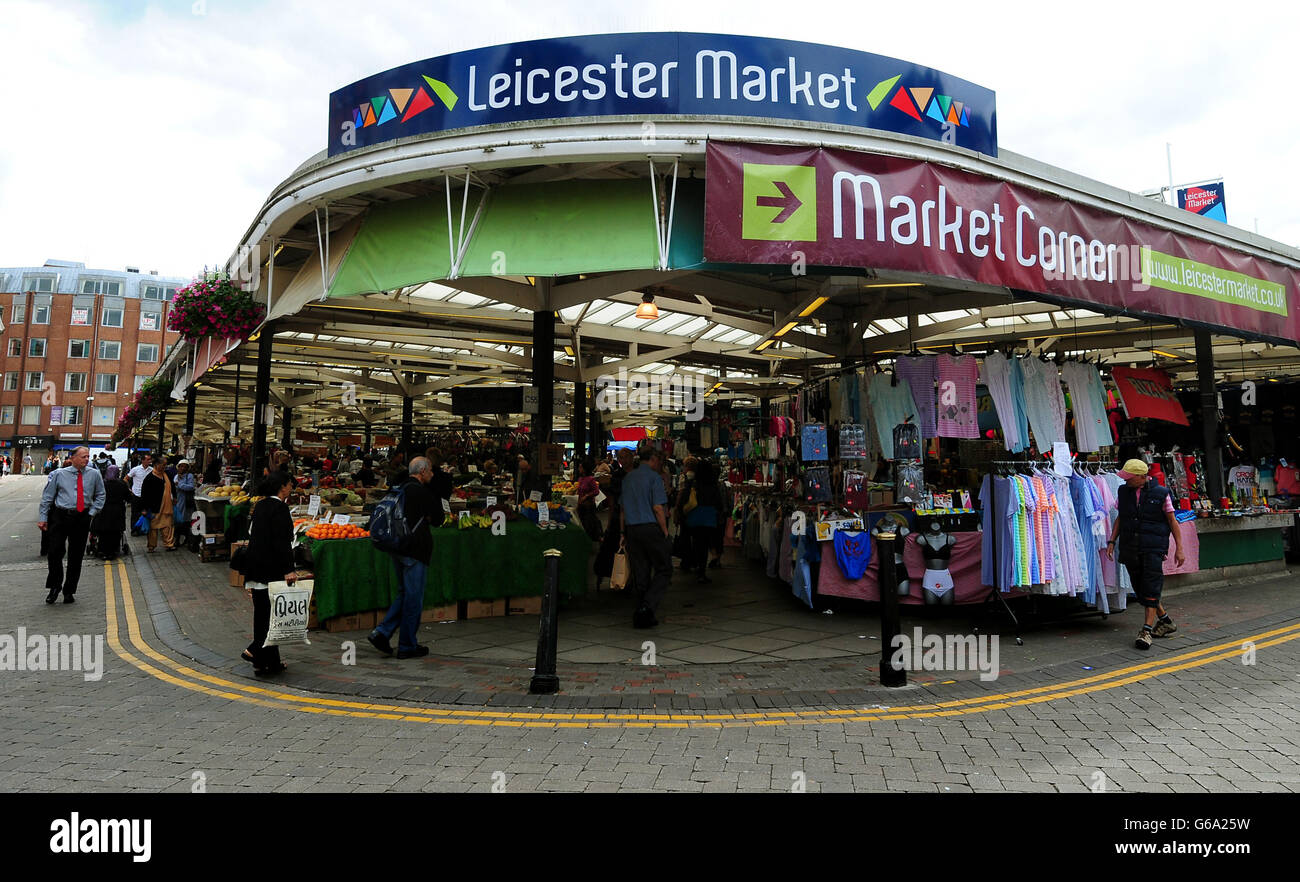 General view of Leicester Market in Leicester's city centre Stock Photo ...