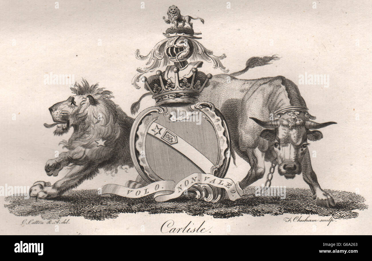 CARLISLE: Coat of Arms. Heraldry, antique print 1790 Stock Photo - Alamy