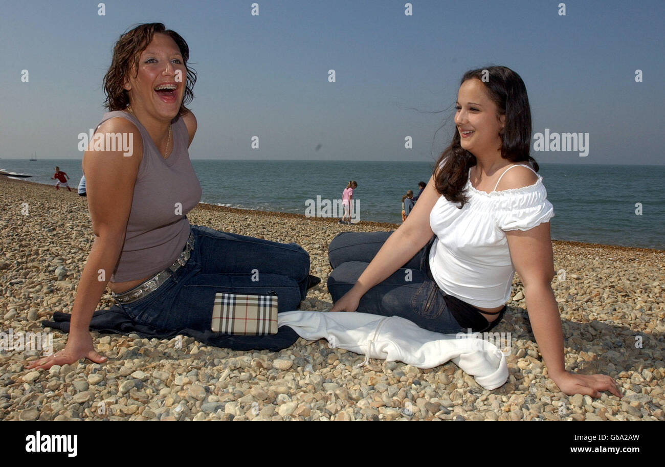 15-year-old Jemma Lassman (left) and 14-year-old Nadia Aisawi enjoy the ...