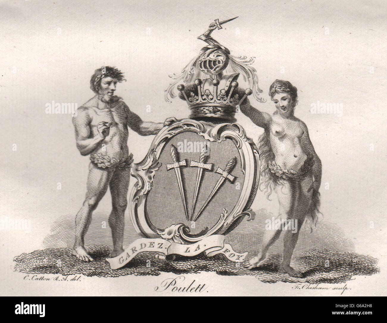 POULETT: Coat of Arms. Heraldry, antique print 1790 Stock Photo - Alamy