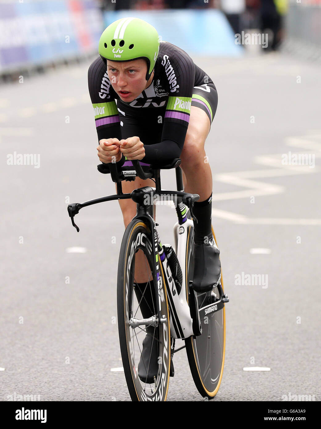 Molly Weaver competes in the Women's time trial during the British ...