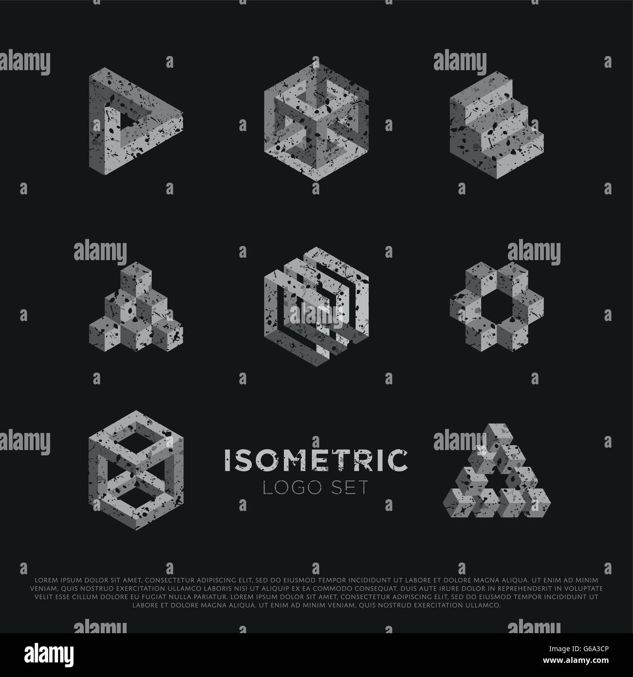 Vector 3d Isometric Logo Set Stock Vector Image & Art - Alamy