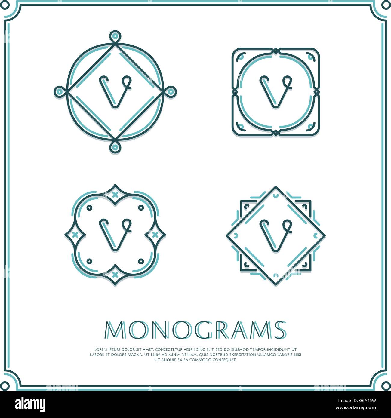 Vector Letter V Monogram Stock Vector Image & Art - Alamy