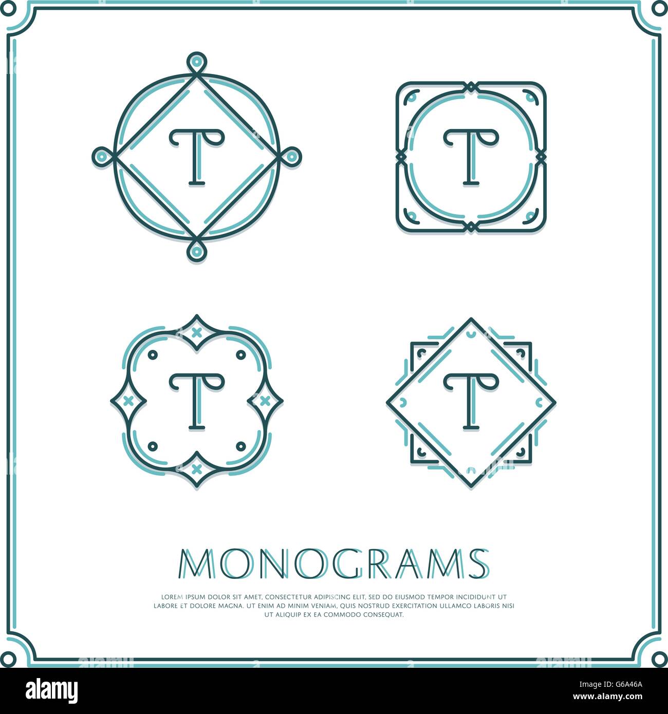 Letter t monogram hi-res stock photography and images - Alamy