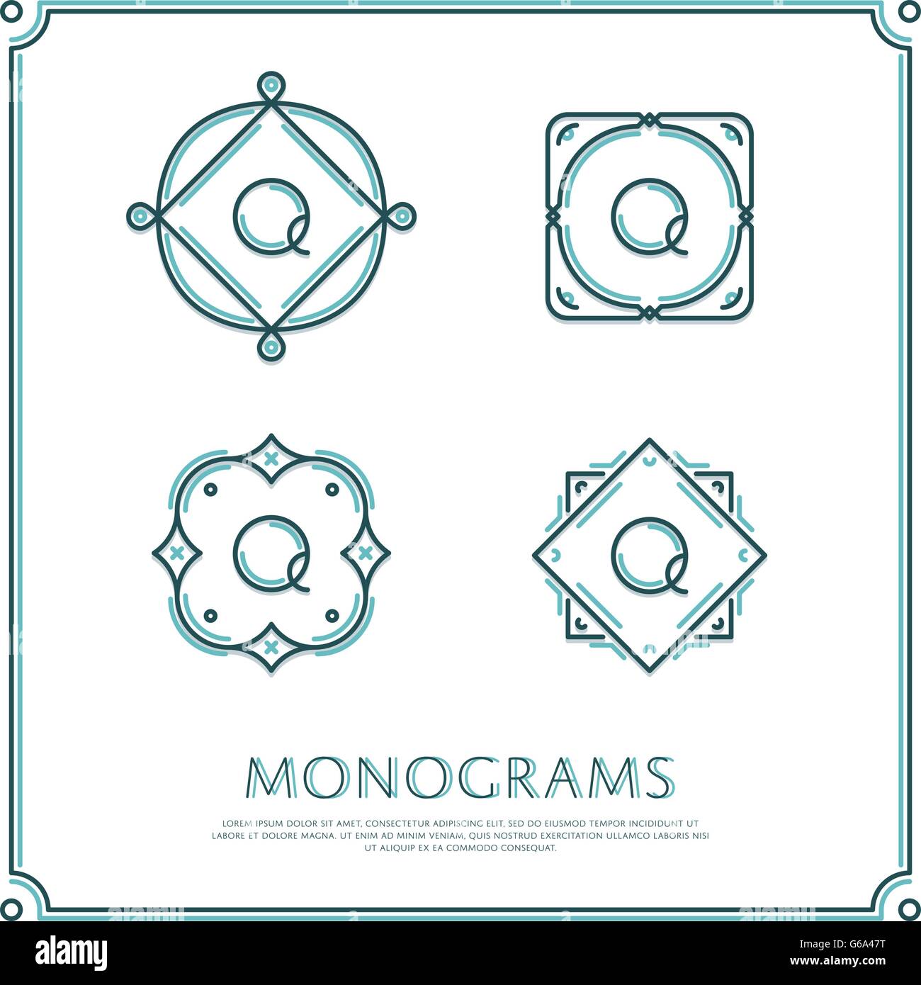 Vector Letter Q Monogram Stock Vector Image & Art - Alamy