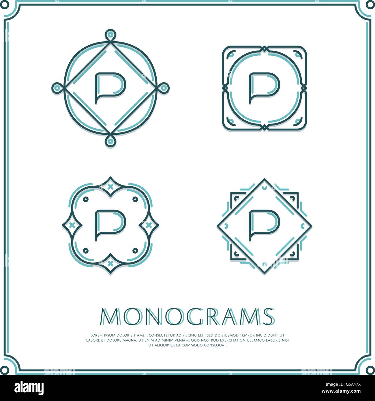 Vector Letter P Monogram Stock Vector Image & Art - Alamy