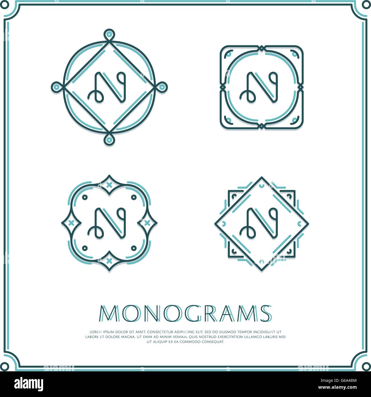 Vector Letter N Monogram Stock Vector Image & Art - Alamy