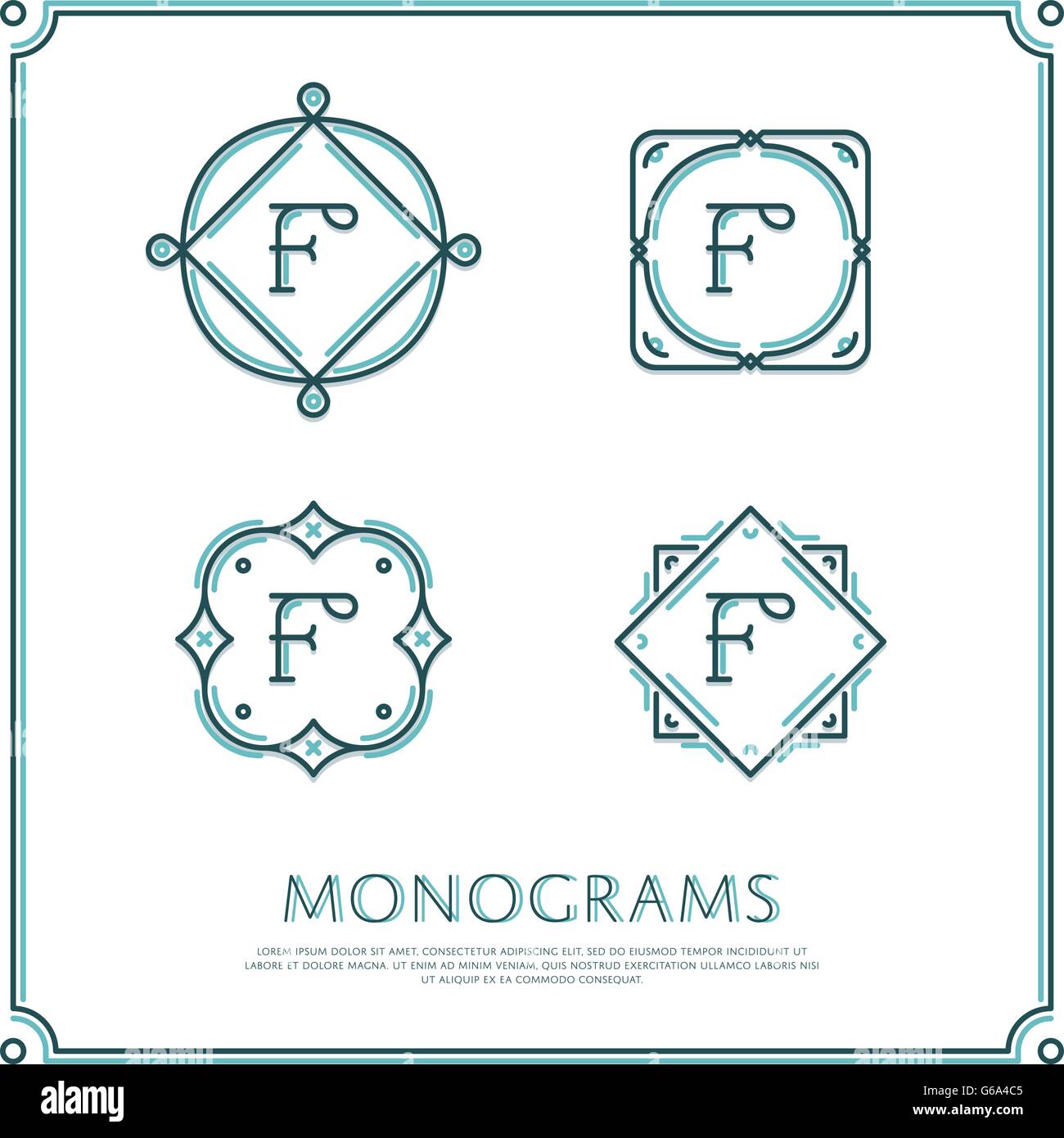 Vector Letter F Monogram Stock Vector Image & Art - Alamy