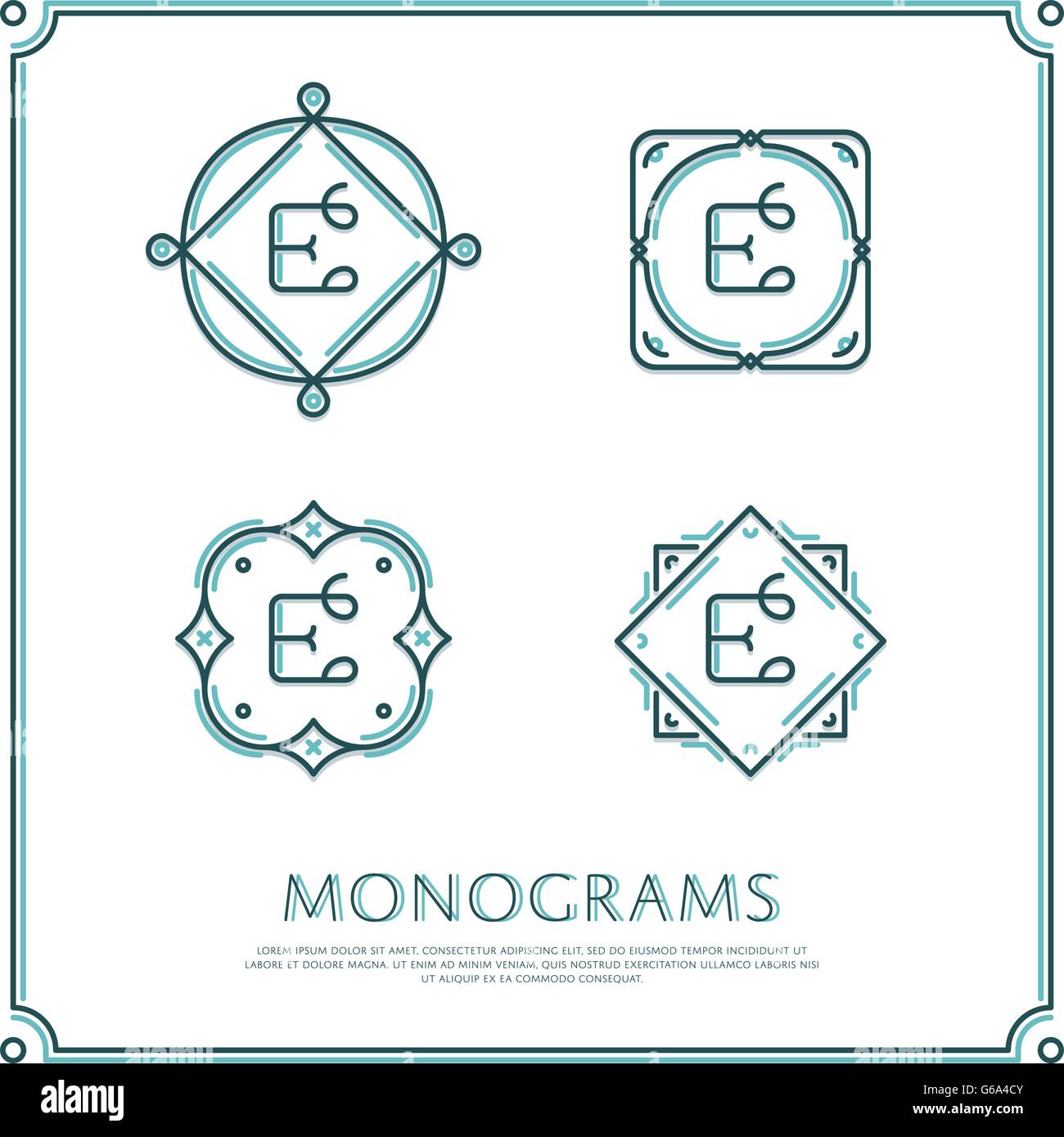 Vector Letter E Monogram Stock Vector Image & Art - Alamy