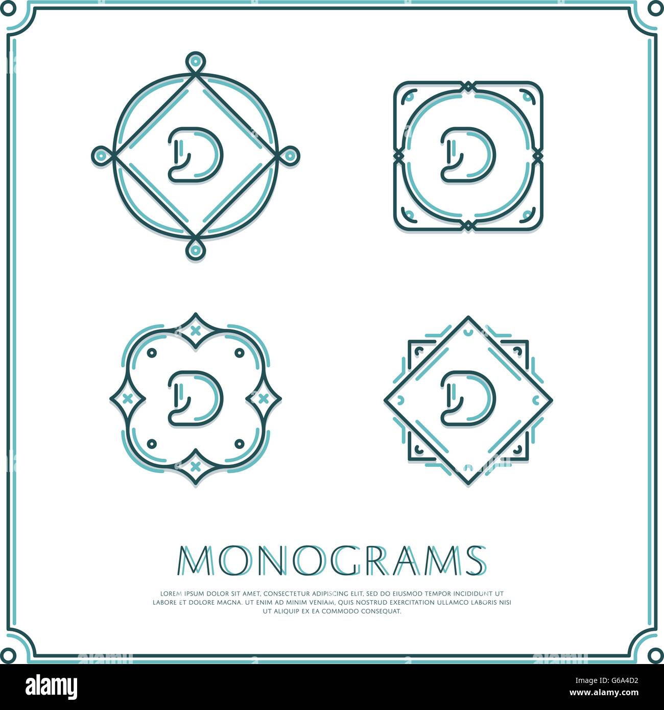 Vector Letter D Monogram Stock Vector Image & Art - Alamy