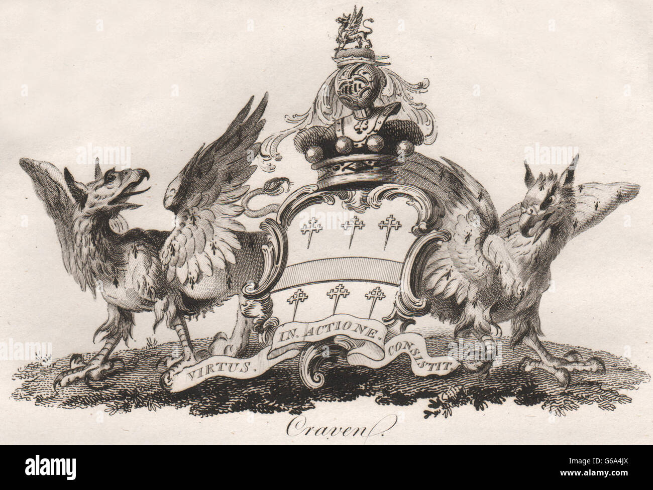 CRAVEN: Coat of Arms. Heraldry, antique print 1790 Stock Photo - Alamy