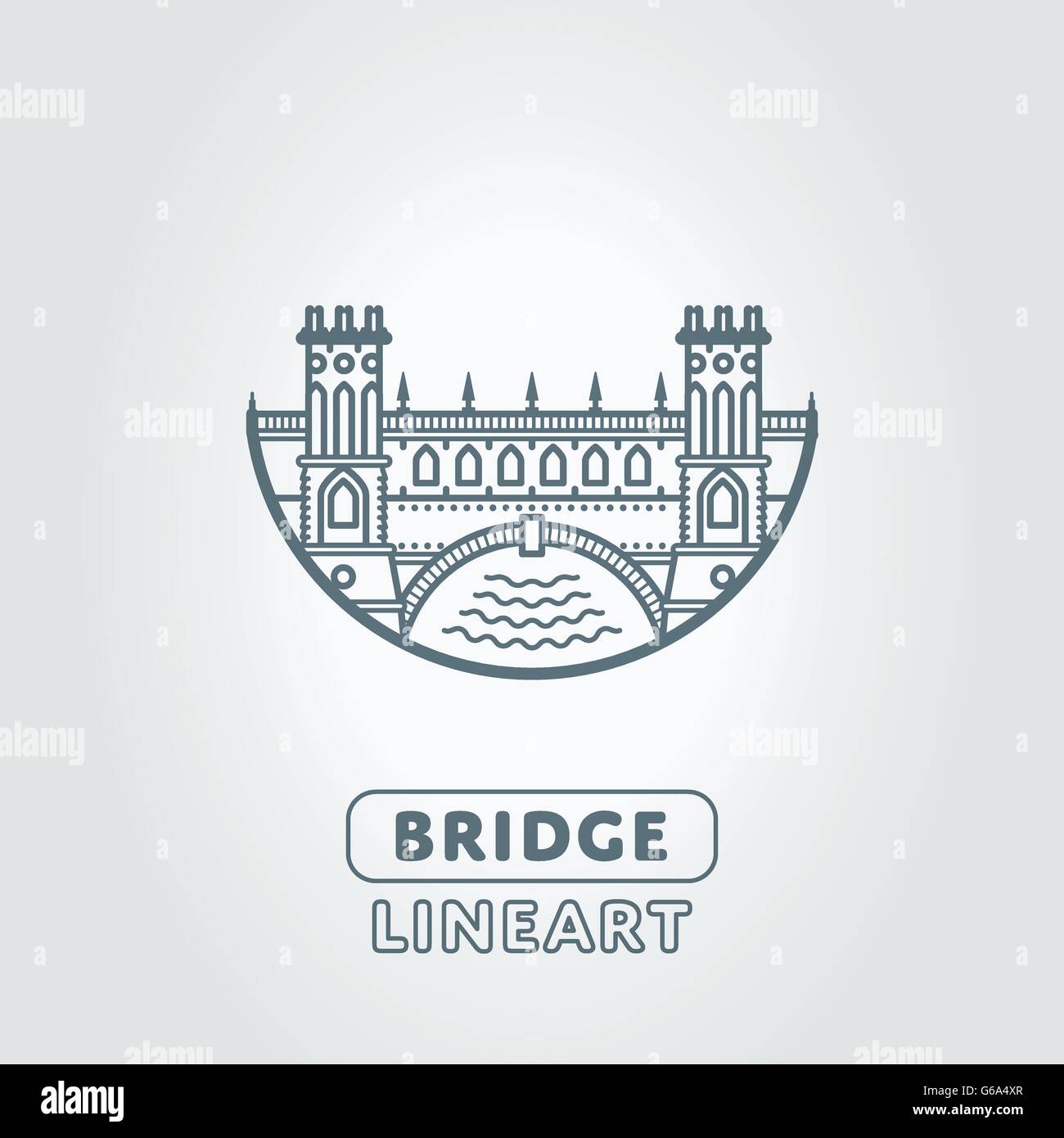 Vector bridge and river symbol Stock Vector Image & Art - Alamy
