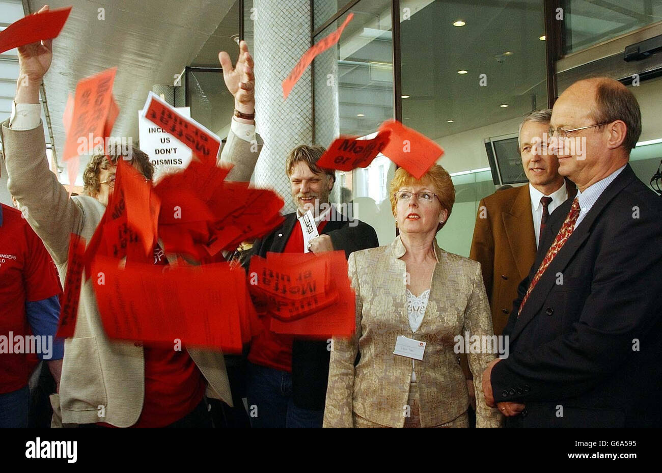 Jos Dugnhoven, a Dutch Union leader, throws a hand-full of no ...