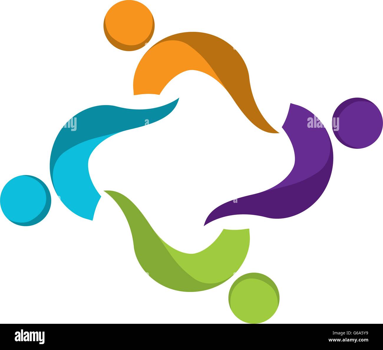 Abstract Pictogram icon. teamwork concept. multicolored vector Stock ...