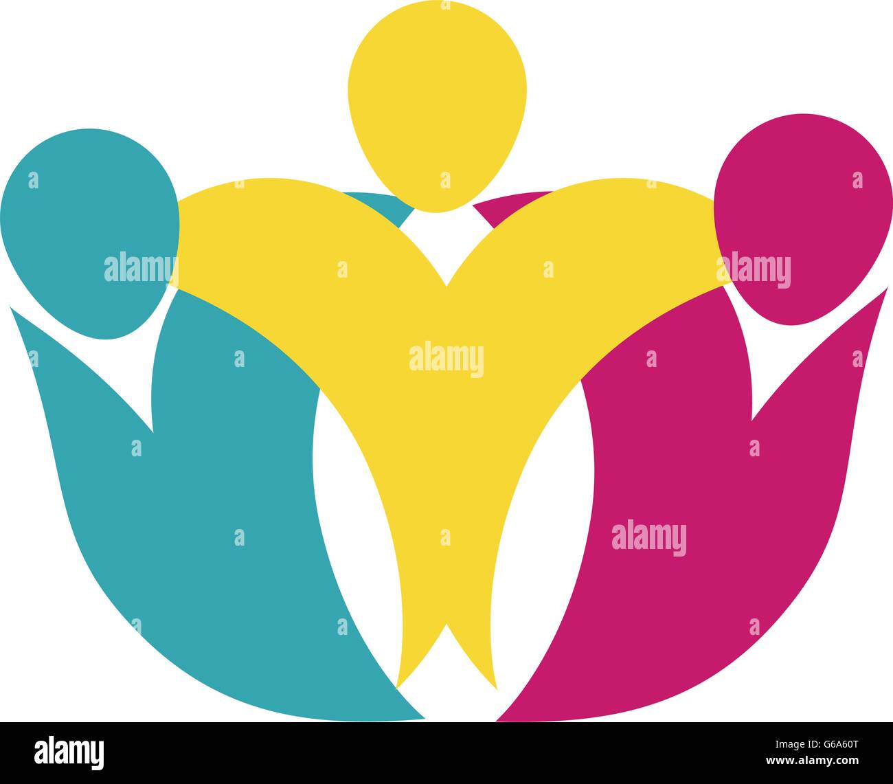 Abstract Pictogram icon. teamwork concept. multicolored vector Stock ...