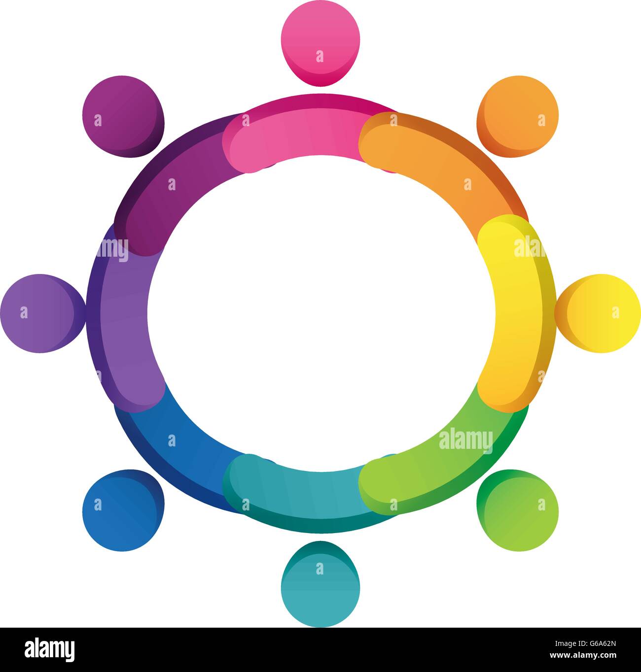 Abstract Pictogram icon. teamwork concept. multicolored vector Stock ...