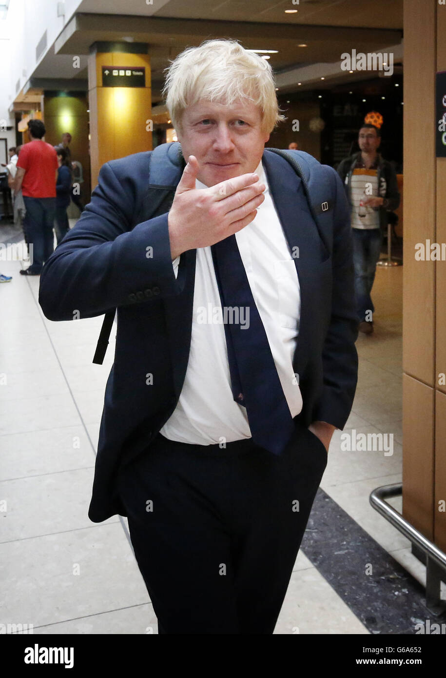 Boris Johnson arrives at Edinburgh Airport after attending his daughter ...