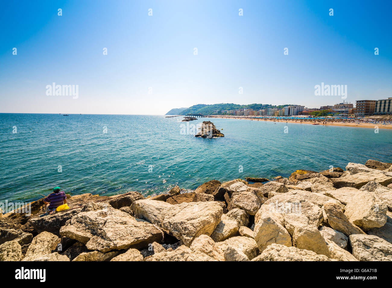 bright panorama of the Adriatic coast in the Marche Stock Photo - Alamy