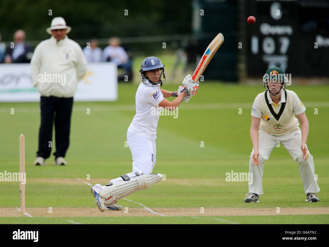 England's Laura Marsh during of the First Womens Ashes test match at ...