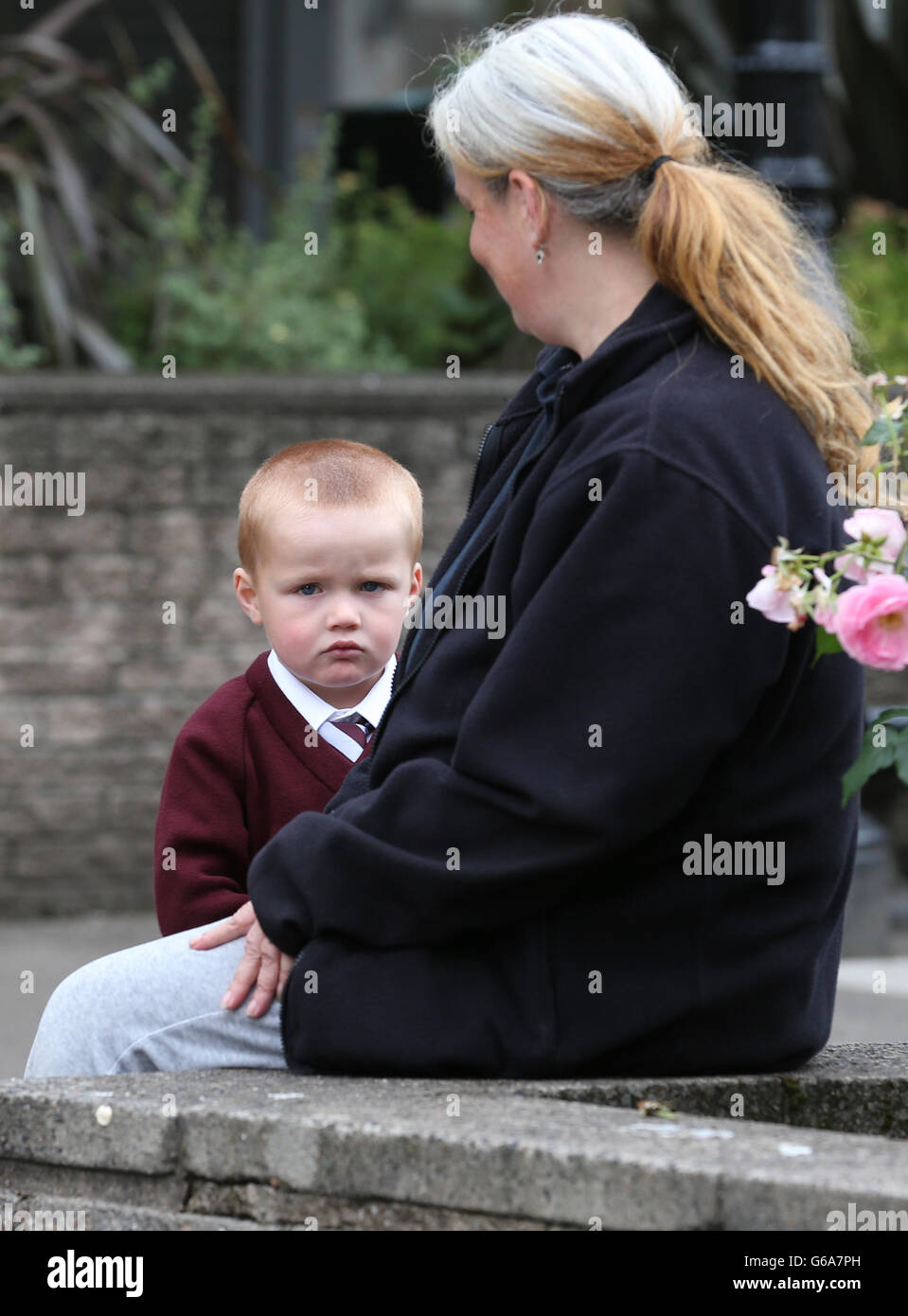 Twins about to start Primary school Stock Photo - Alamy