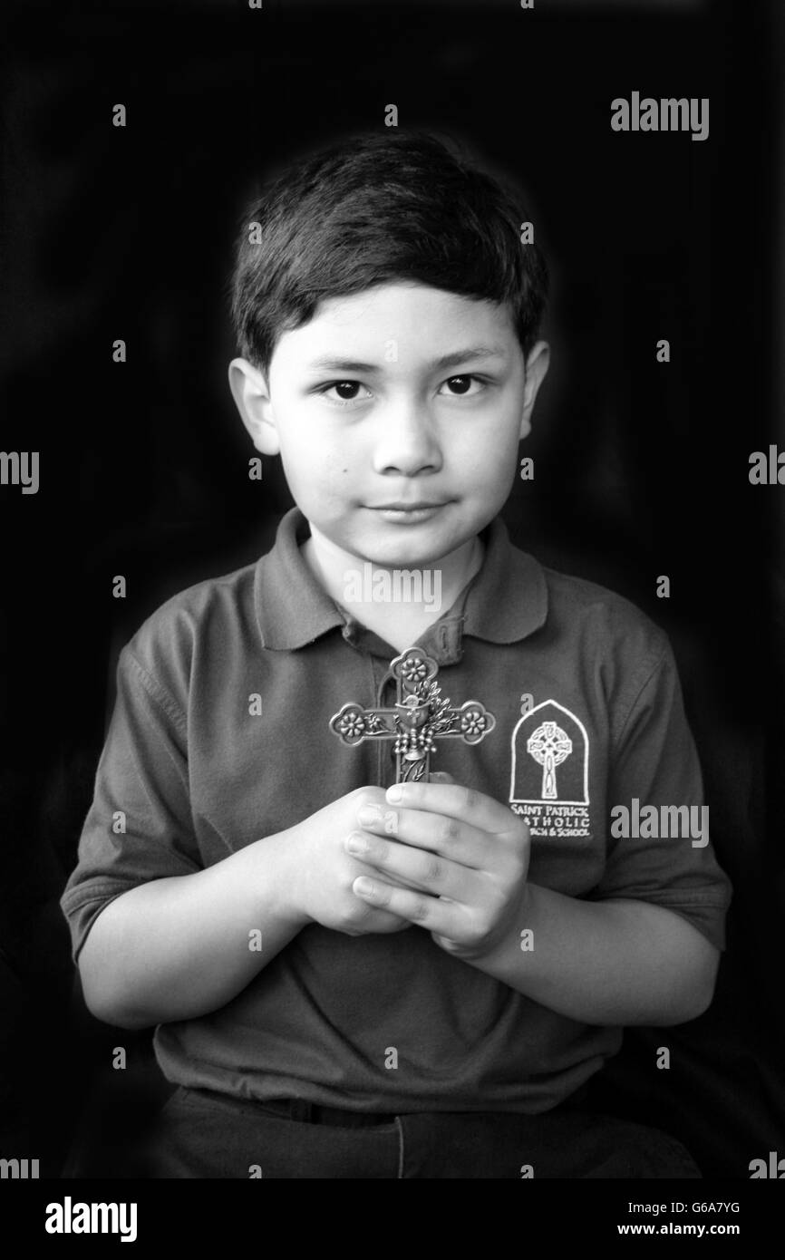 Portrait of catholic school boy Stock Photo - Alamy