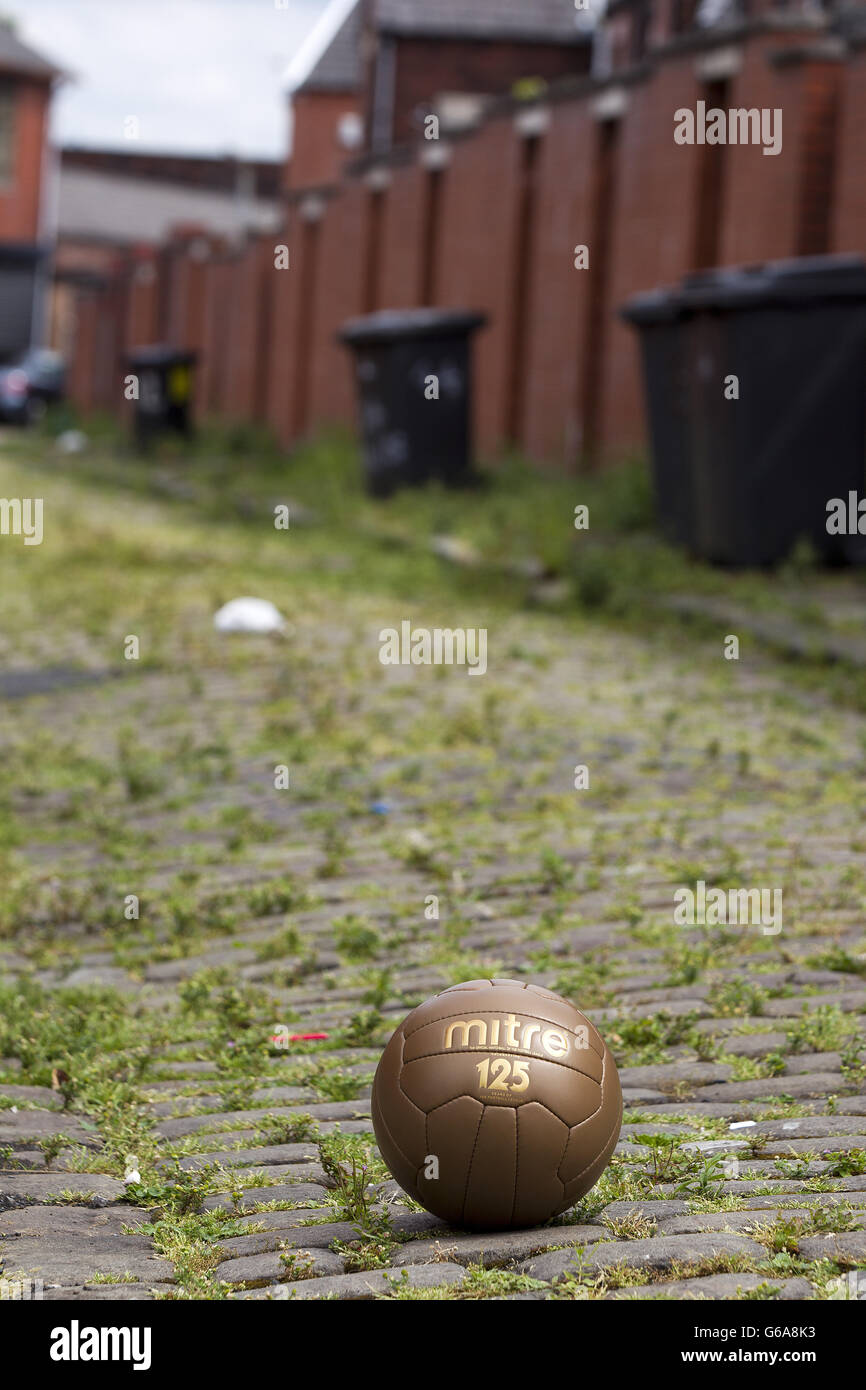 A commemorative football at the reebok stadium hi-res stock photography ...