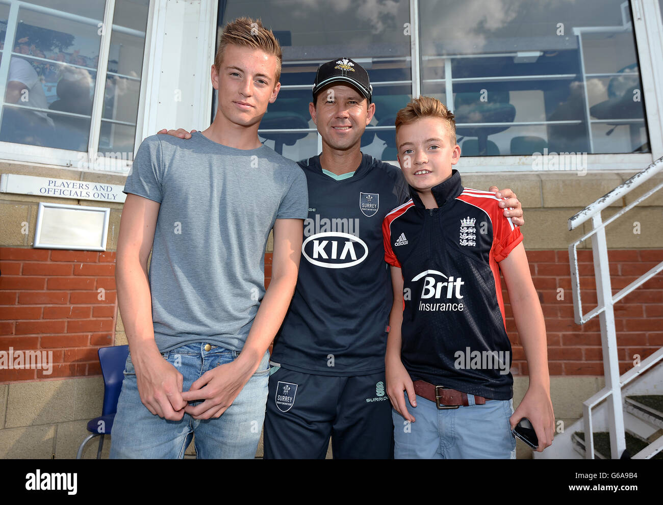 Surreys ricky ponting poses for a photograph with fans hi-res stock ...