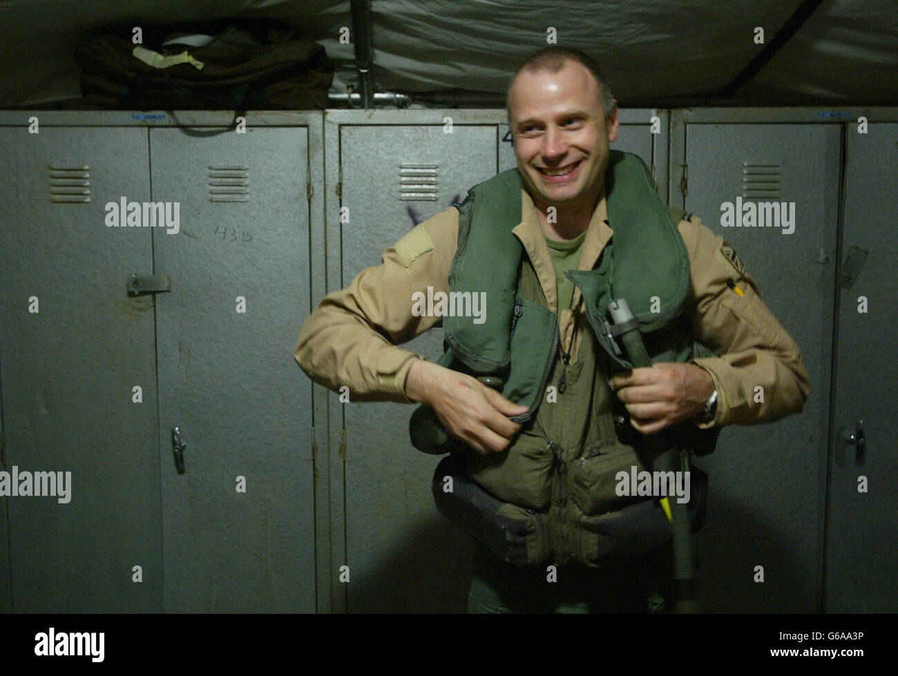 British Royal Air Force Harrier GR7 pilot Wing Commander Andy Suddards ...