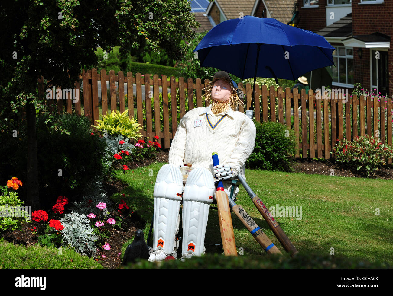 Rain Stopped Play, one of many scarecrows on display outside homes ...