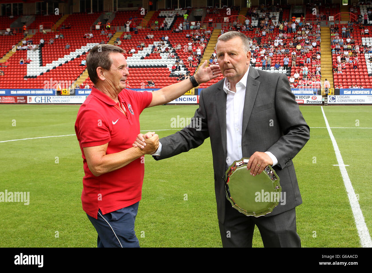 Charlton Athletic Head Groundsman and former player Colin Powell (right ...
